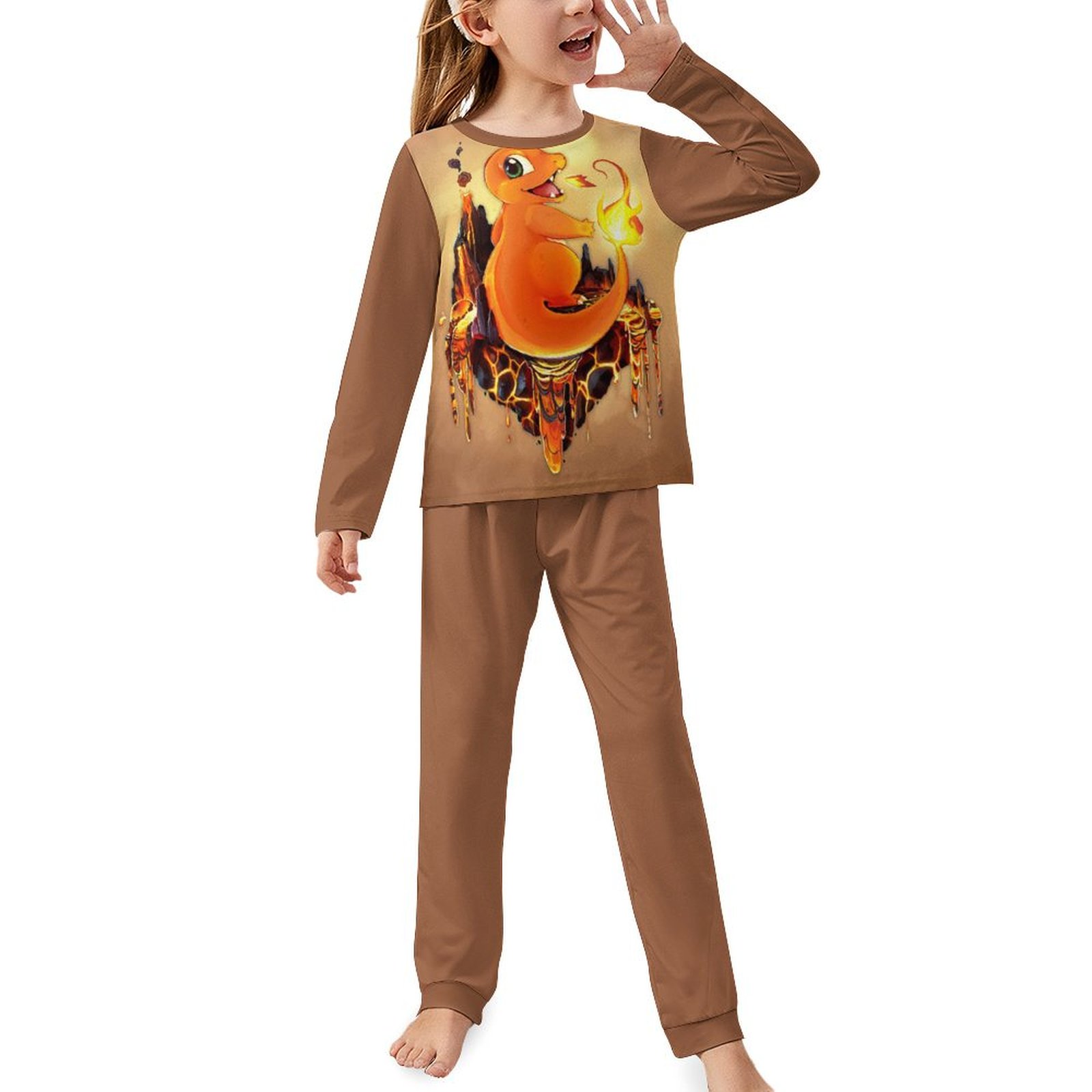 Pokemon_Charmander Child Pajamas Set for Boys Girls 6 Sizes, Long ...