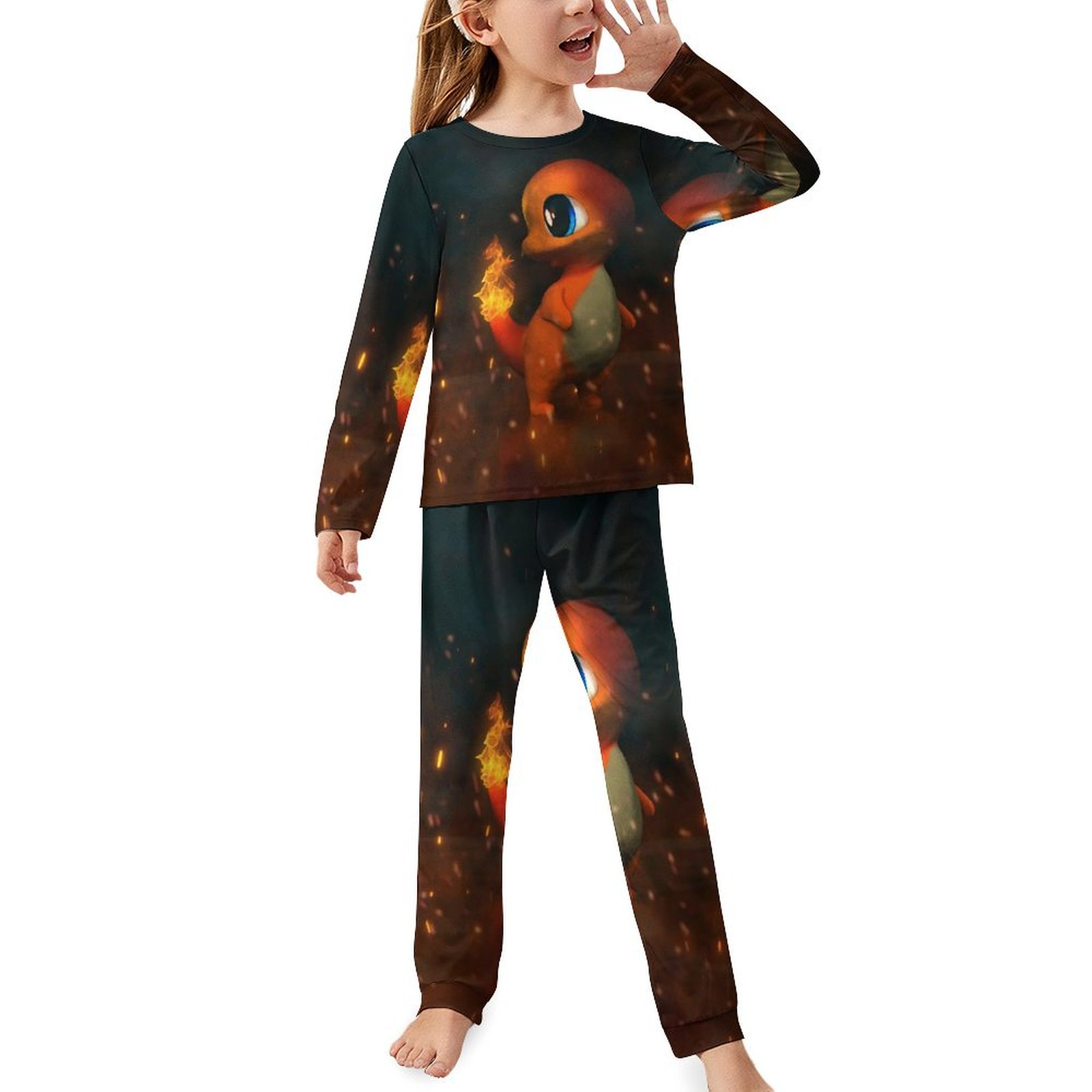 Pokemon_Charmander Child Pajamas Set for Boys Girls 6 Sizes, Long ...