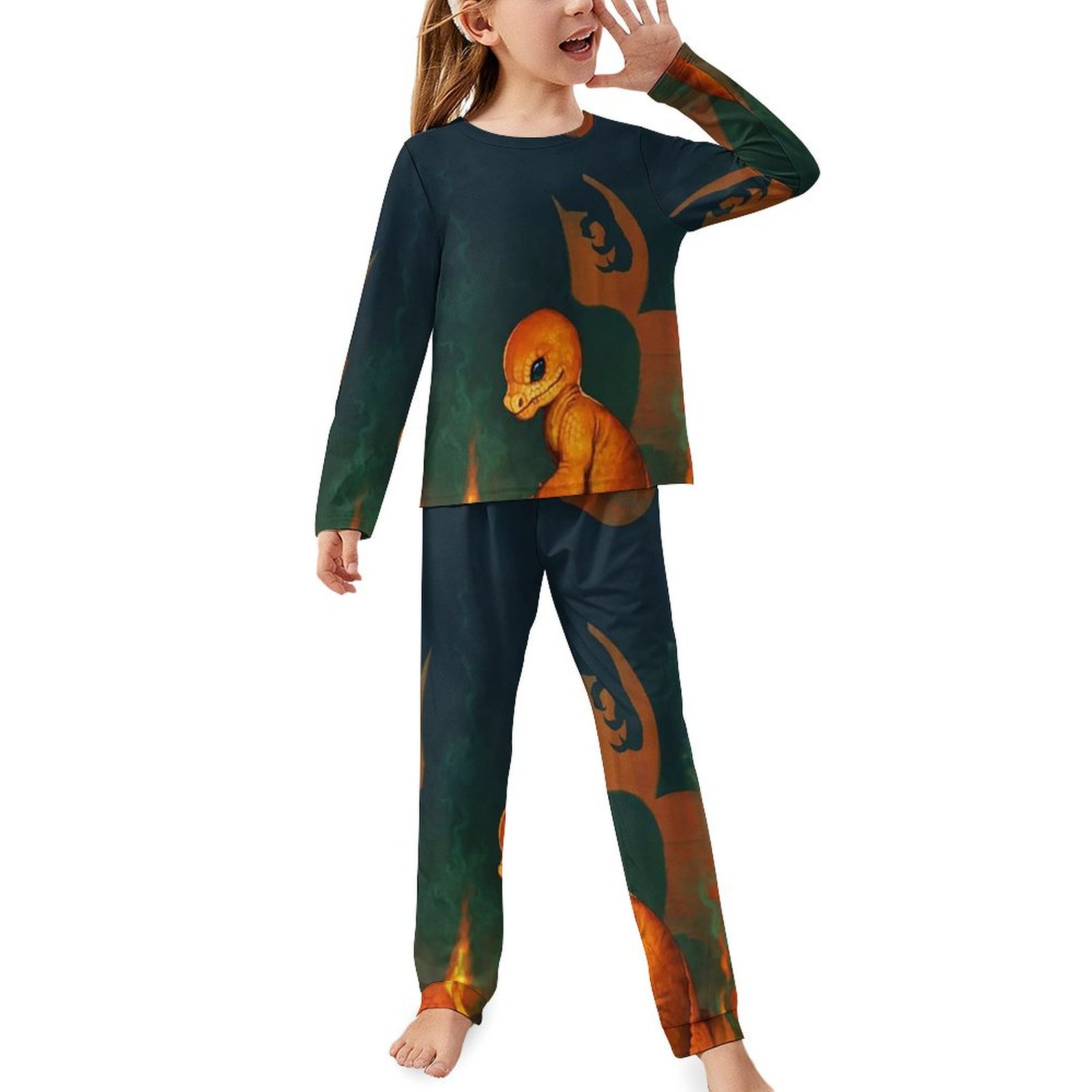 Pokemon_Charmander Child Pajamas Set for Boys Girls 6 Sizes, Long ...