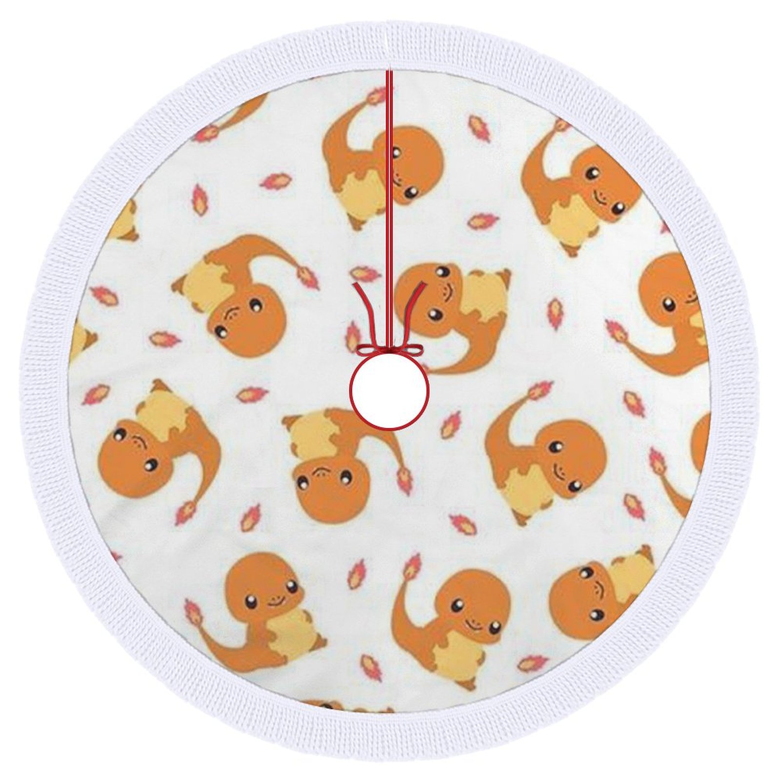 Pokemon Charmander Christmas tree skirt Christmas tree mat with fringe ...