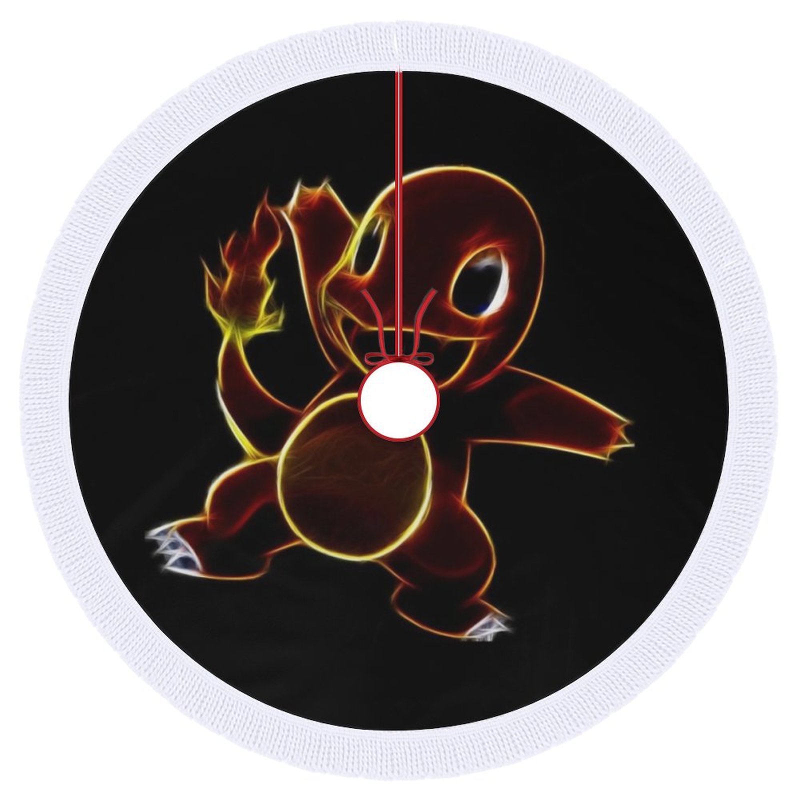 Pokemon Charmander Christmas tree skirt Christmas tree mat with fringe ...