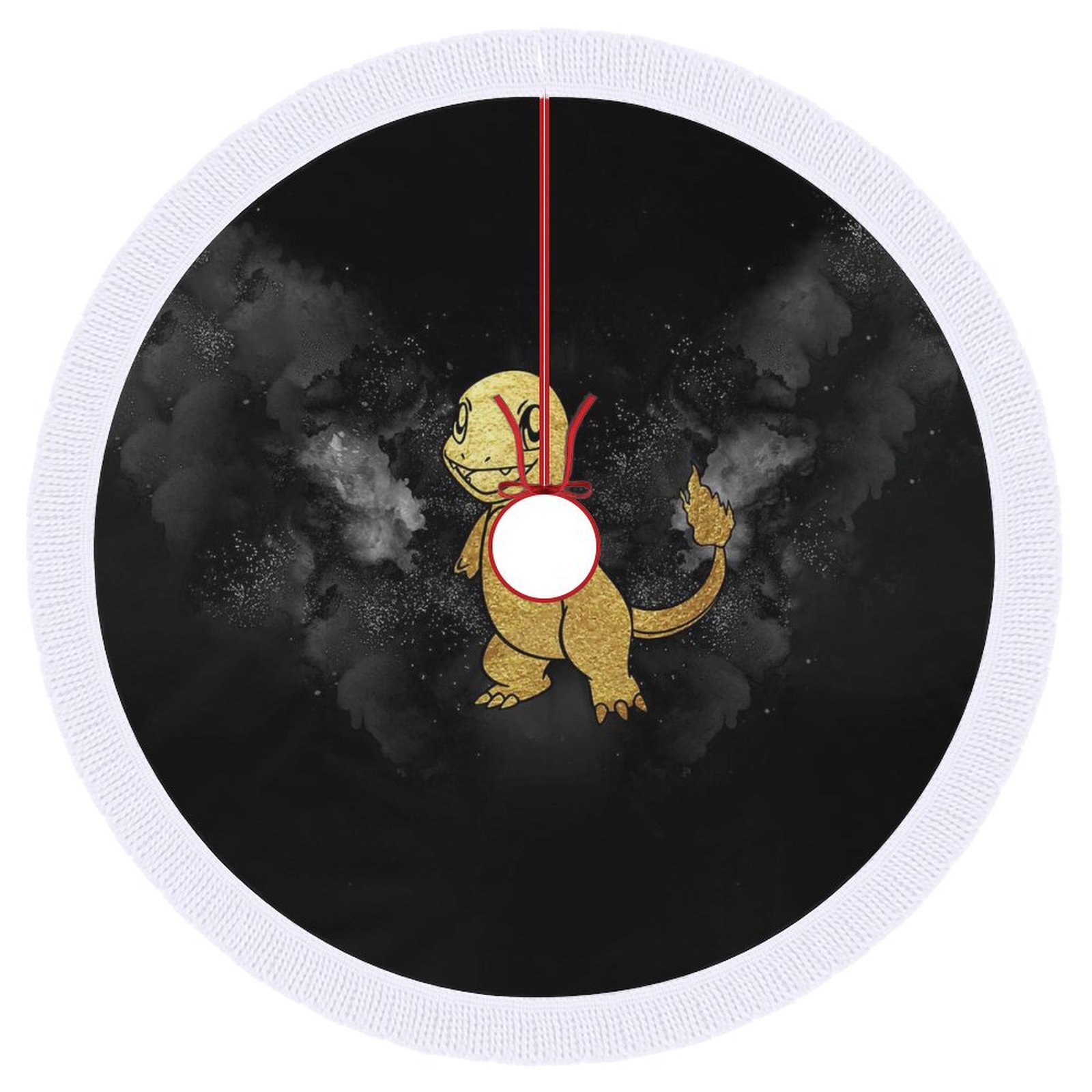 Pokemon Charmander Christmas tree skirt Christmas tree mat with fringe ...