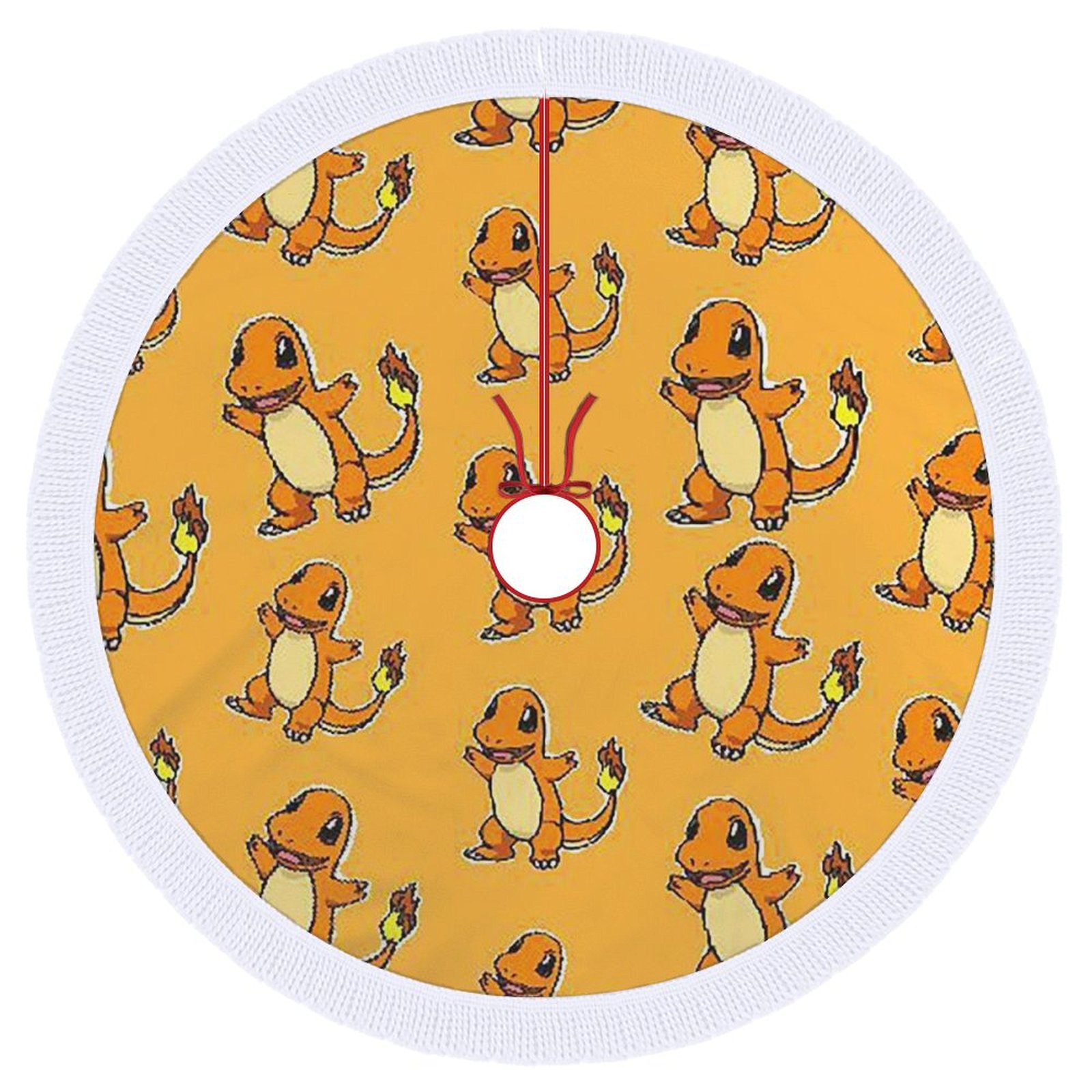Pokemon Charmander Christmas tree skirt Christmas tree mat with fringe ...