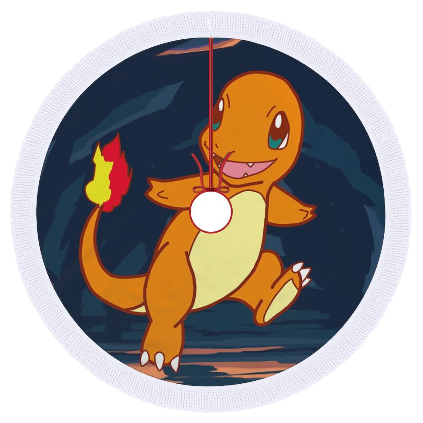 Pokemon Charmander Christmas tree skirt Christmas tree mat with fringe ...