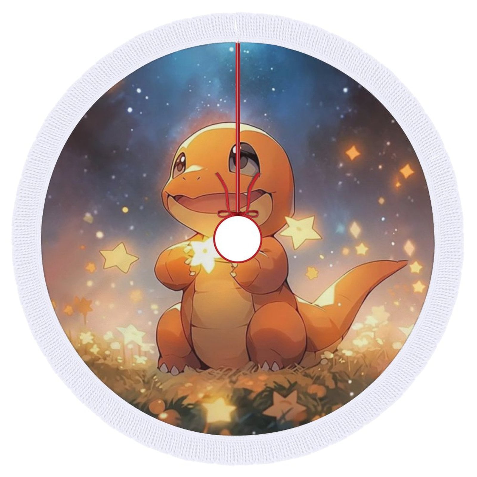 Pokemon Charmander Christmas tree skirt Christmas tree mat with fringe ...