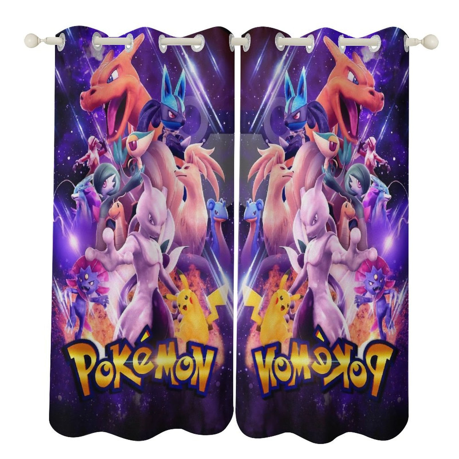 Pokemon-Charmander Curtains 84 inch,2 Panels Set,100% Blackout Curtain ...