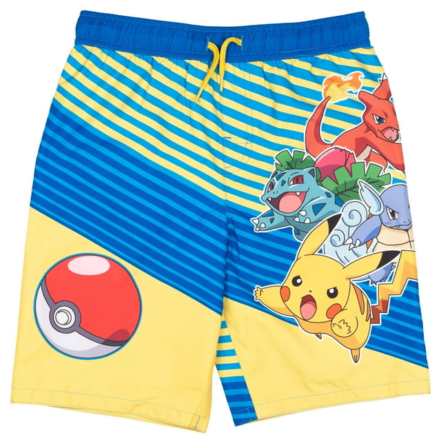 Pokemon Boys Swim Trunks: Charmander, Ivysaur, Pikachu, Wartortle ...