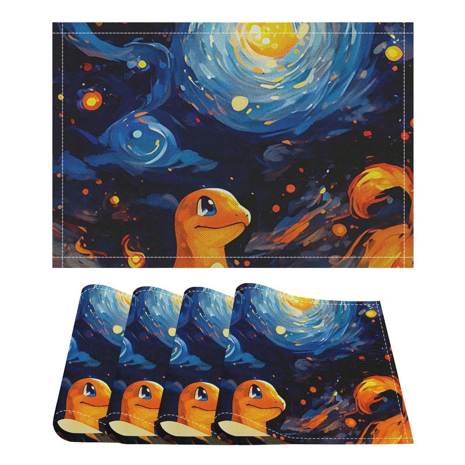 Pokemon_Charmander Linen Placemat, Tabletop Decor Reusable Washable ...