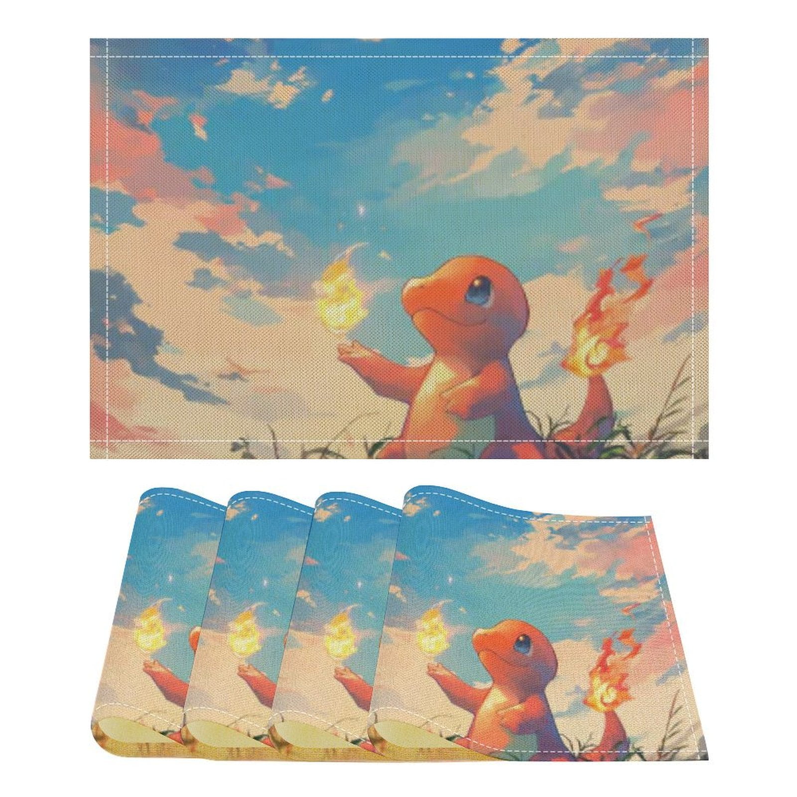 Pokemon_Charmander Linen Placemat, Tabletop Decor Reusable Washable ...