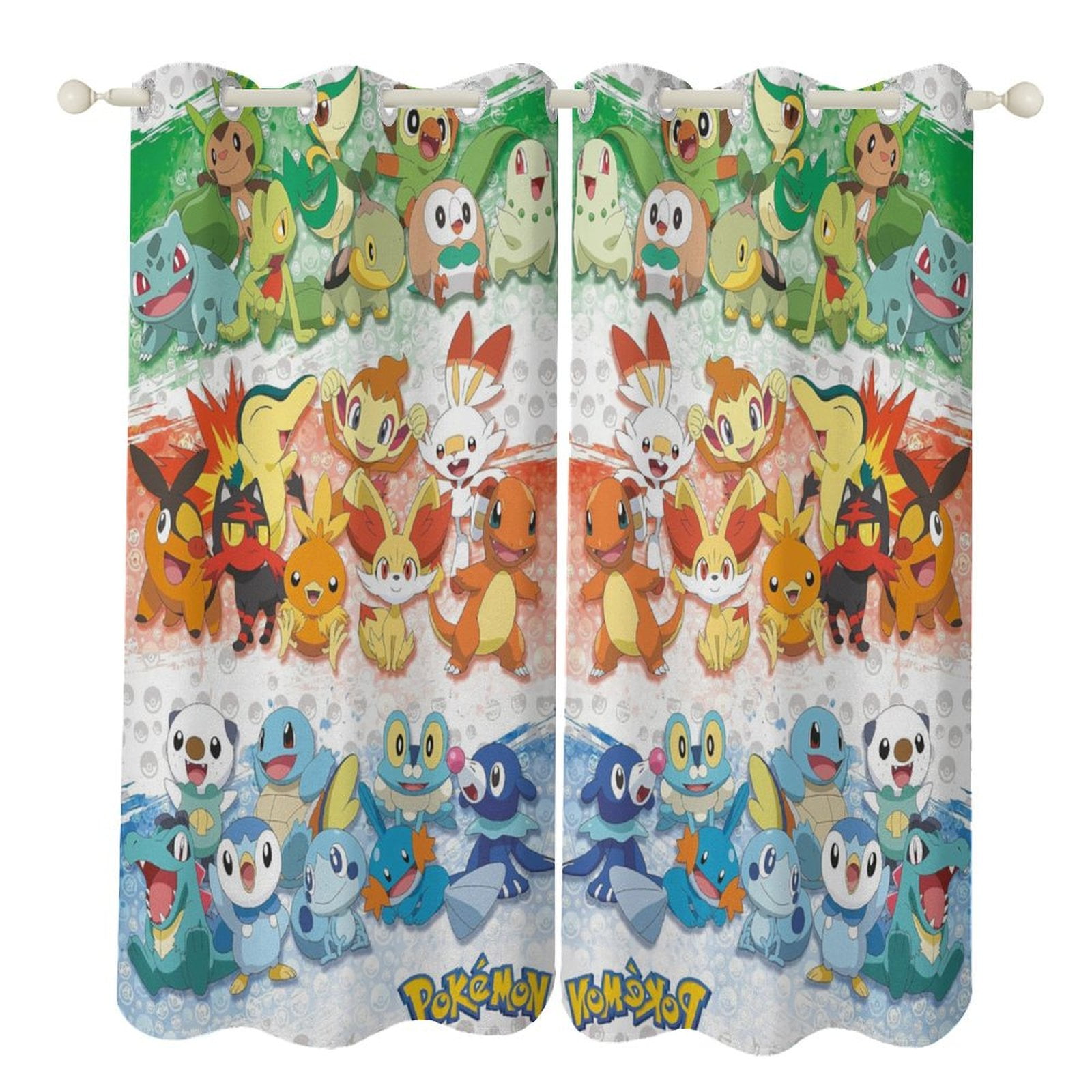Pokemon-Charmander Squirtle Bulbasaur Curtains for Kids,Cartoon ...