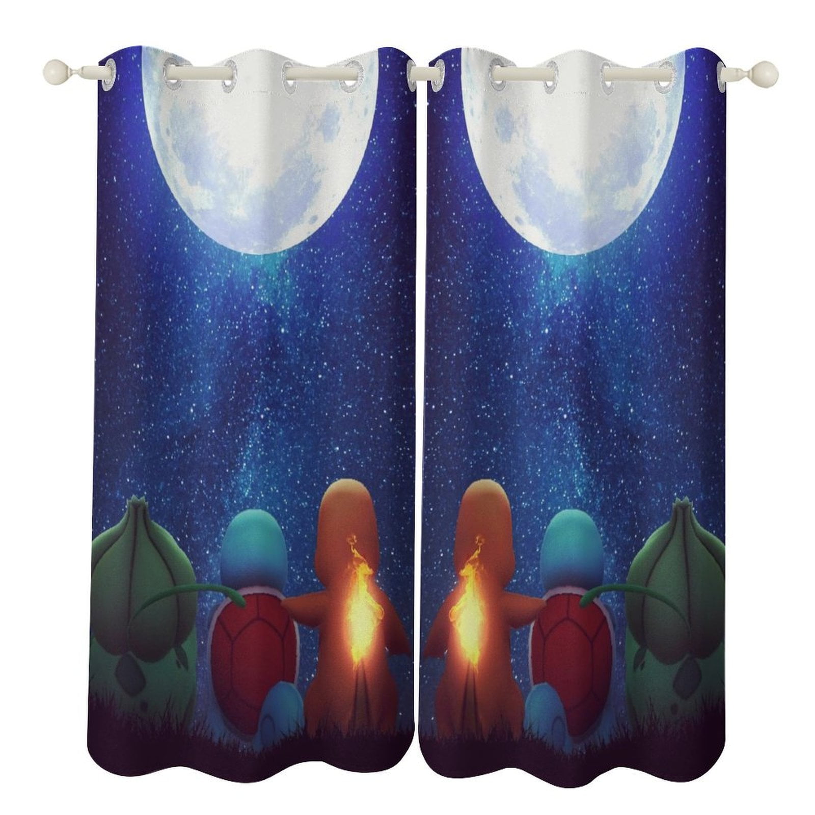 Pokemon-Charmander Squirtle Bulbasaur Curtains for Kids,Cartoon ...