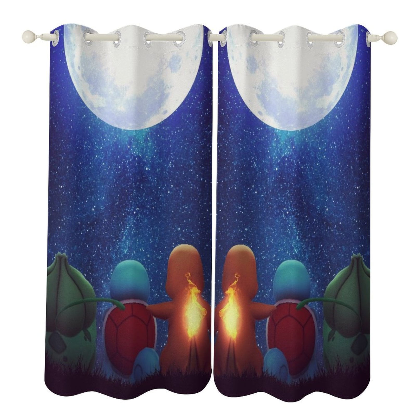 Pokemon-Charmander Squirtle Bulbasaur Curtains for Kids,Cartoon ...