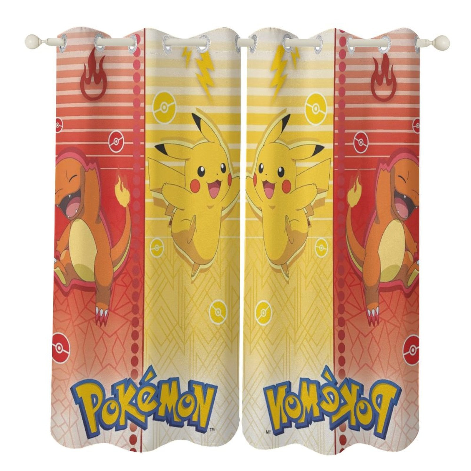 Pokemon Charmander Squirtle Bulbasaur Kids Curtains 52 X 84 Inch ...