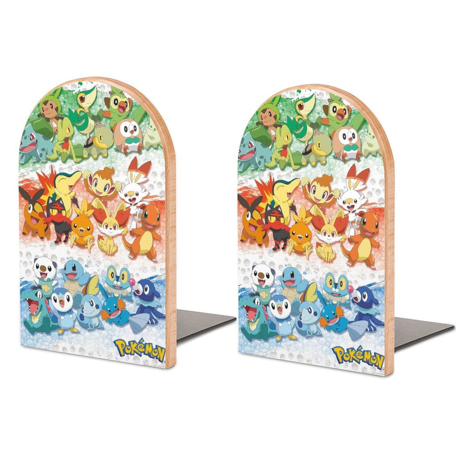 Pokemon-Charmander Squirtle Bulbasaur6 2PCS Wood Bookends for Shelves ...