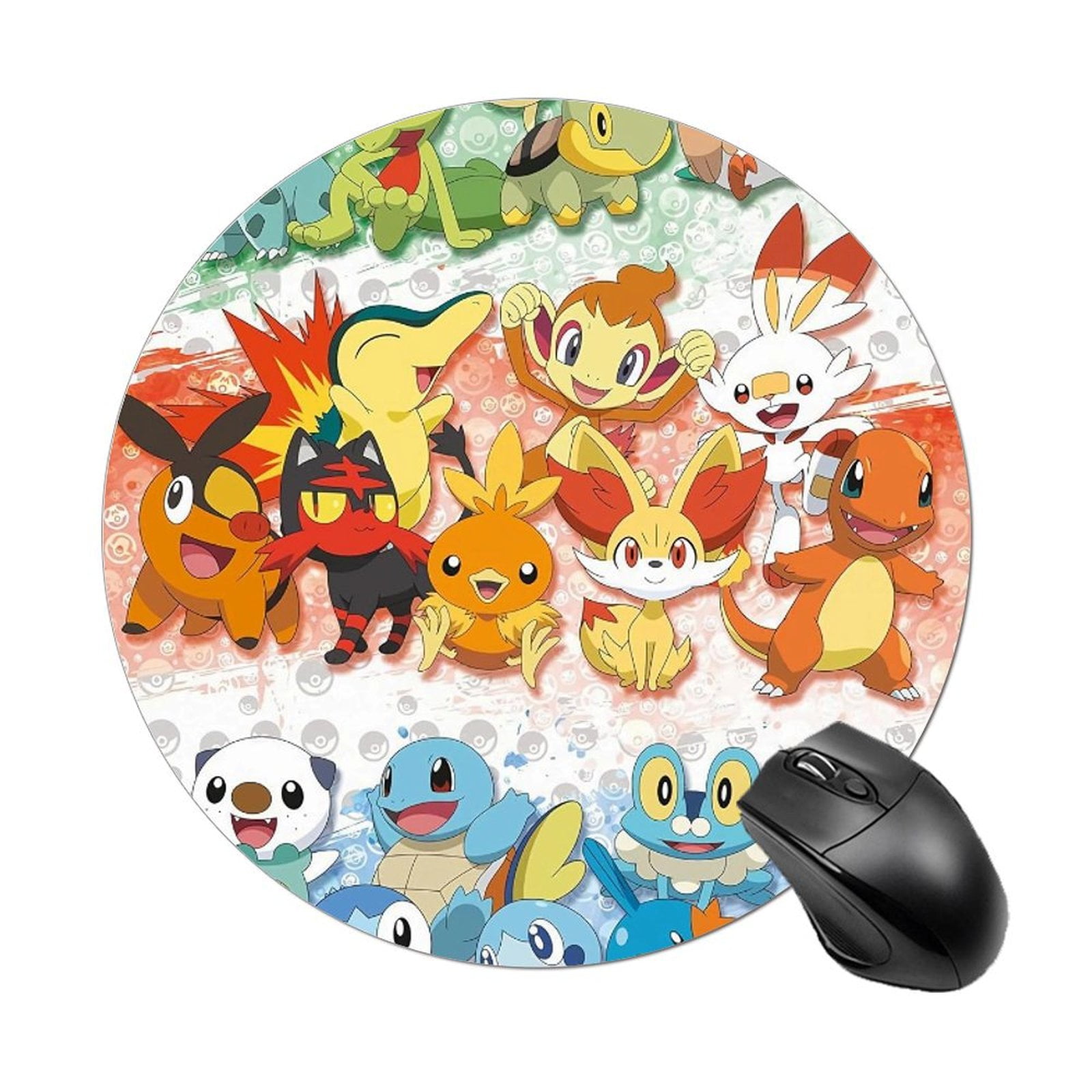 Pokemon-Charmander Squirtle Bulbasaur6 Wicked Round Mouse Pad 7.8Inch ...