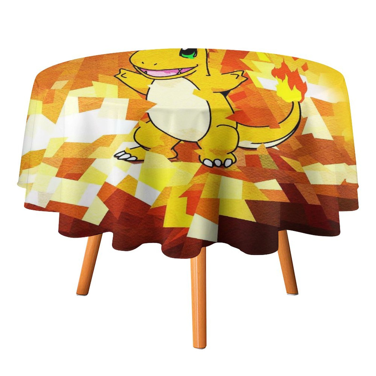 Pokemon Charmander Table Cloth Round Tablecloth Polyester Table ...