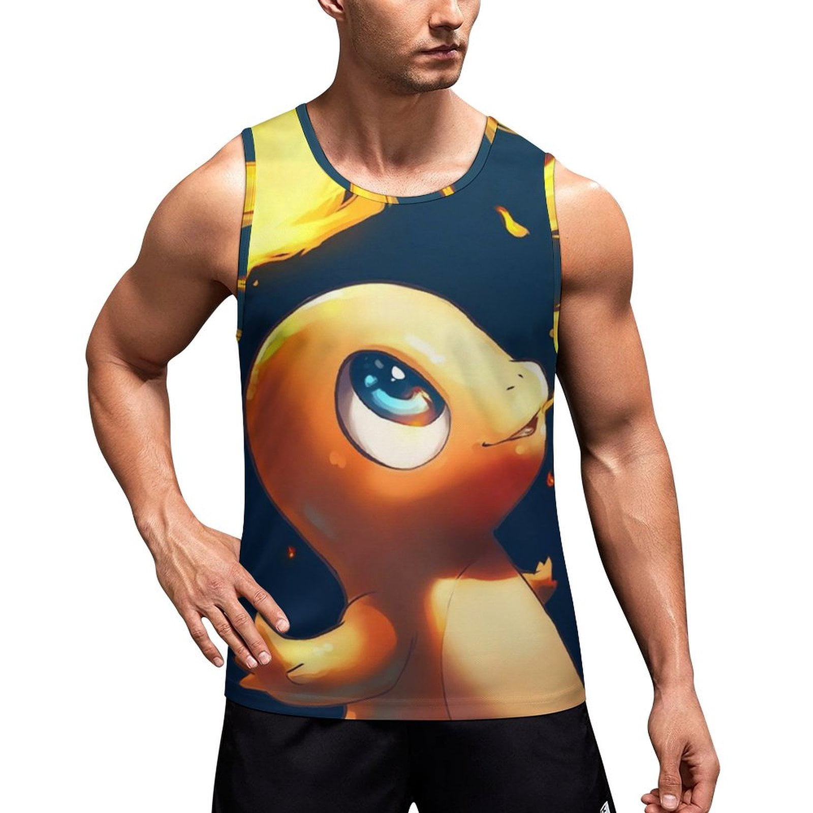 Pokemon Charmander Tank Tops Men Summer Retro Surfin' Tank Top ...