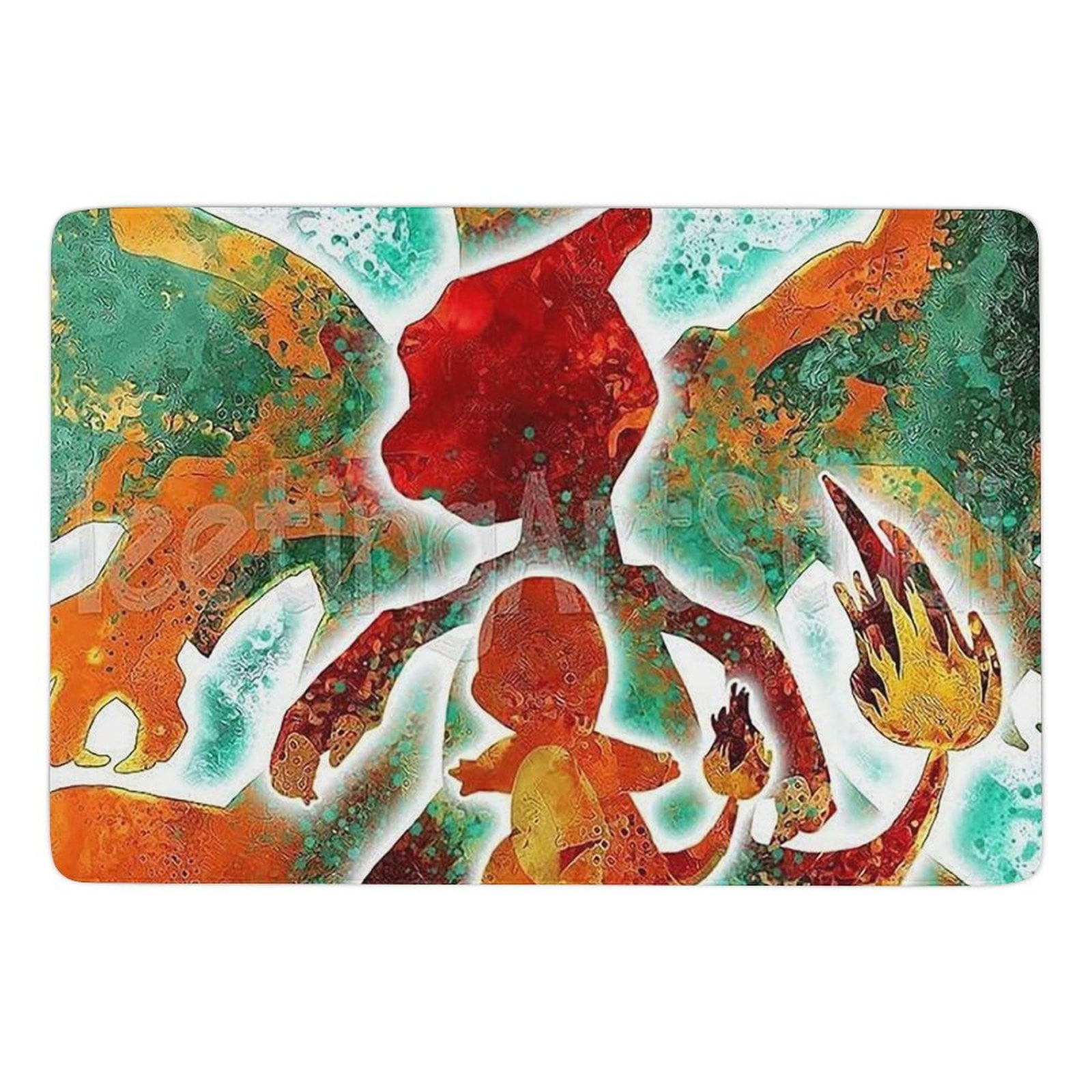Pokemon_Charmander Velvet Floor Mat，Washable Rug for Living Room ...