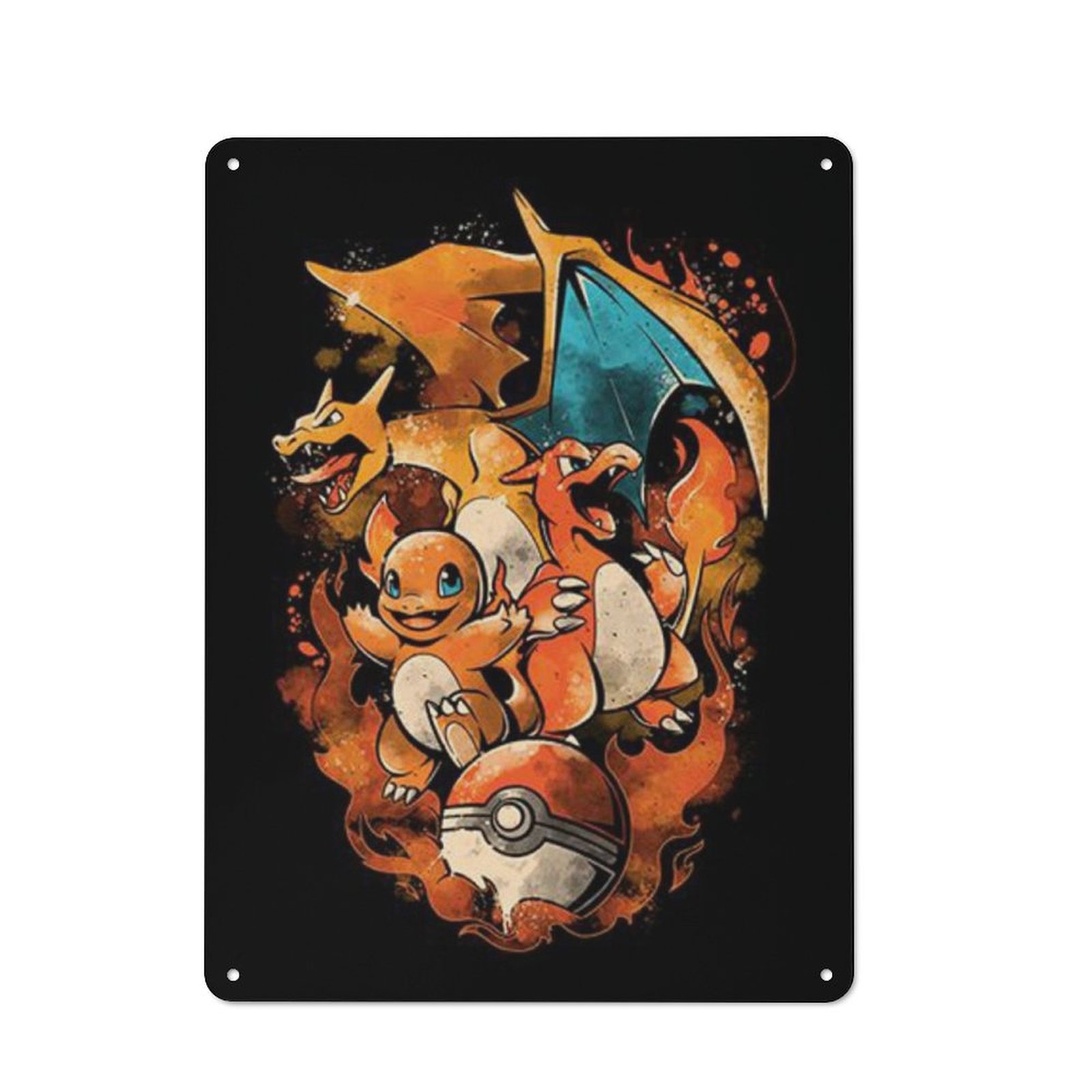 Pokemon_Charmander Vintage Comic Poster Tin Signs Wall Art Metal Tin ...