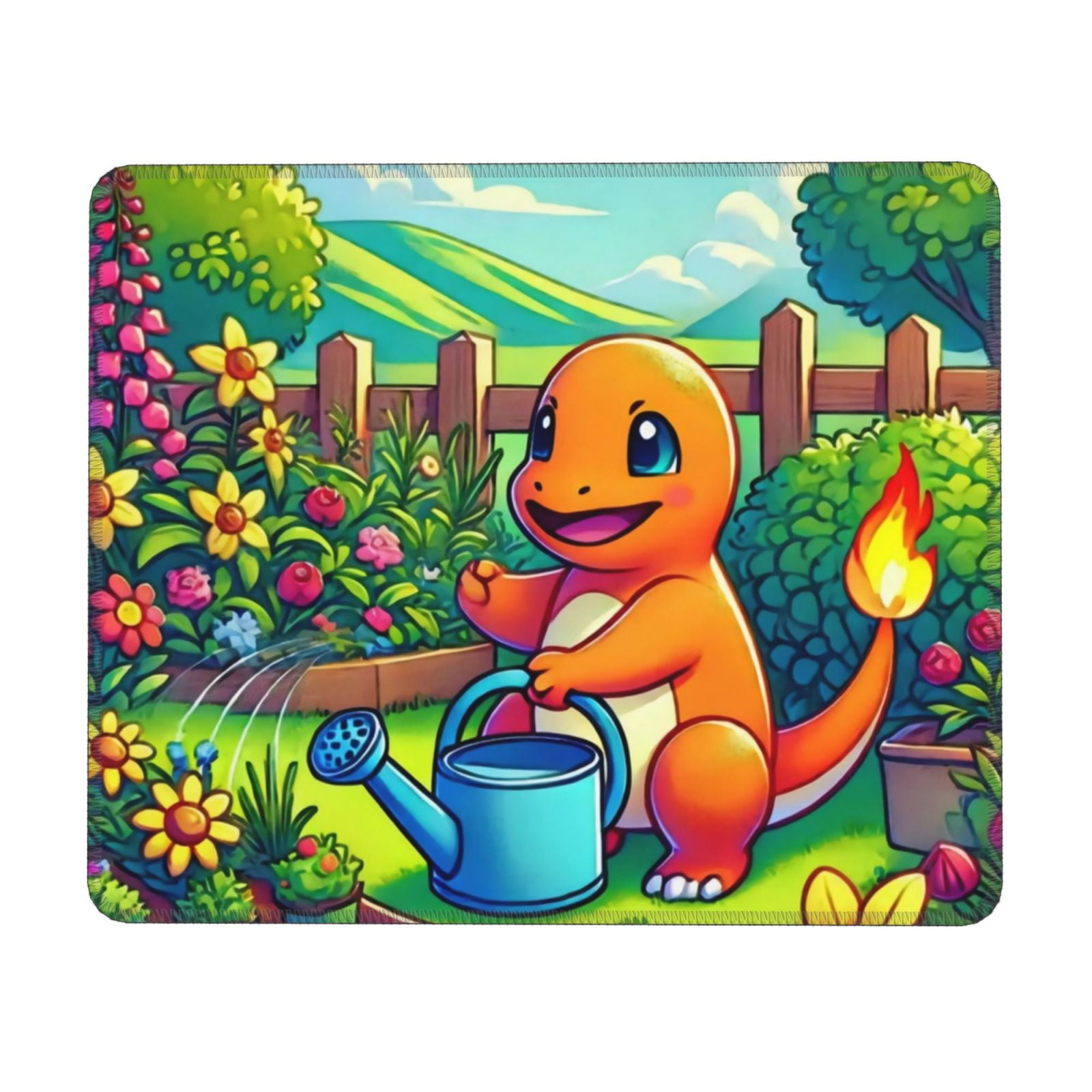 Pokemon Charmander Watering The Garden Mouse Pad,Square Mousepad ...