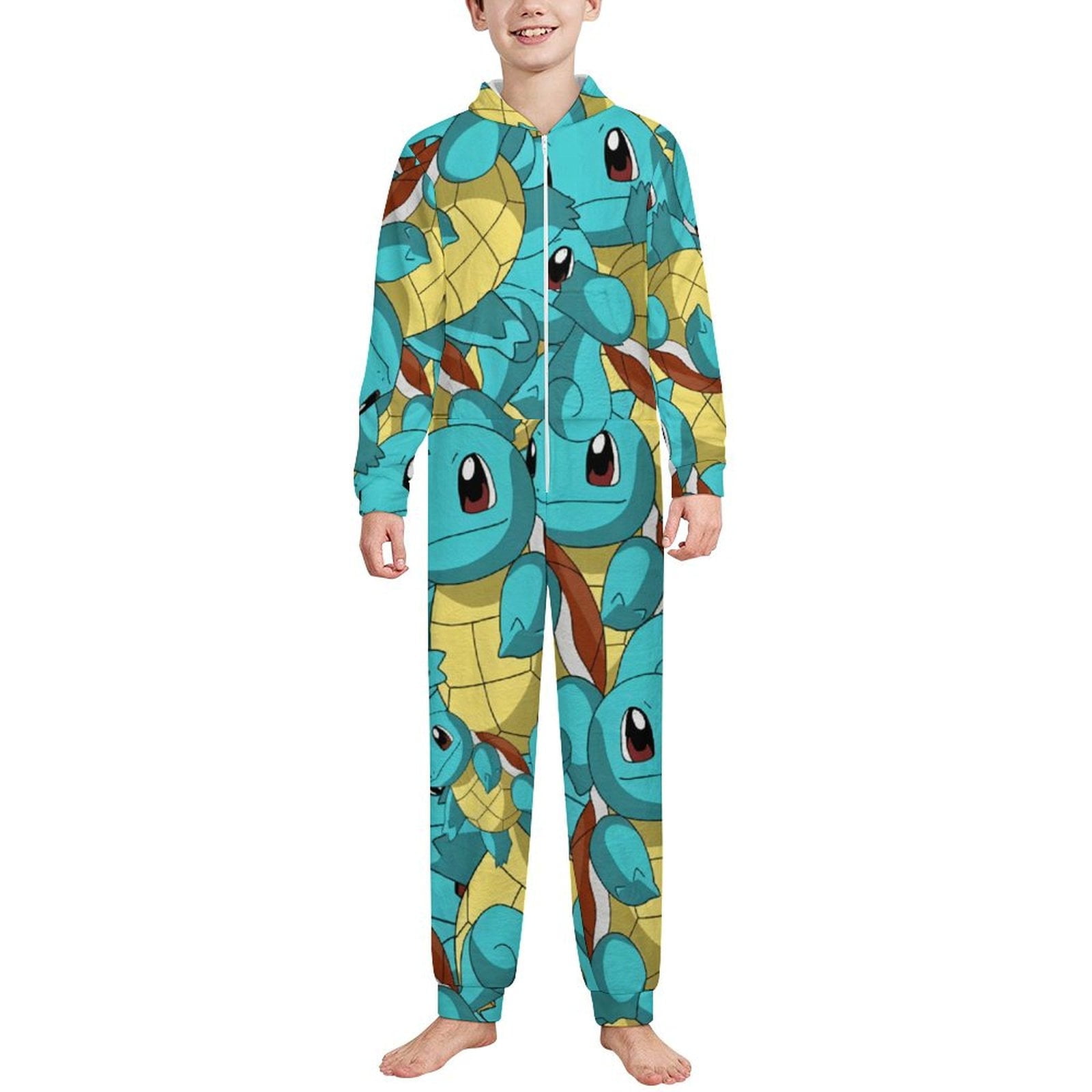 Pokemon Children's hooded one-piece zip-up pajamas 4-5Y - Walmart.com