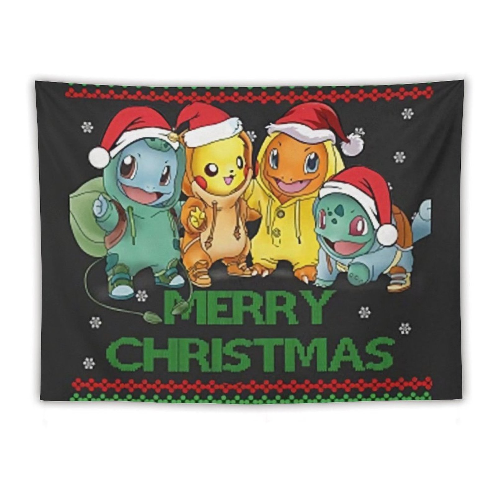 Pokemon Christmas Charmander Squirtle Bulbasaur Tapestry,Pokemon ...