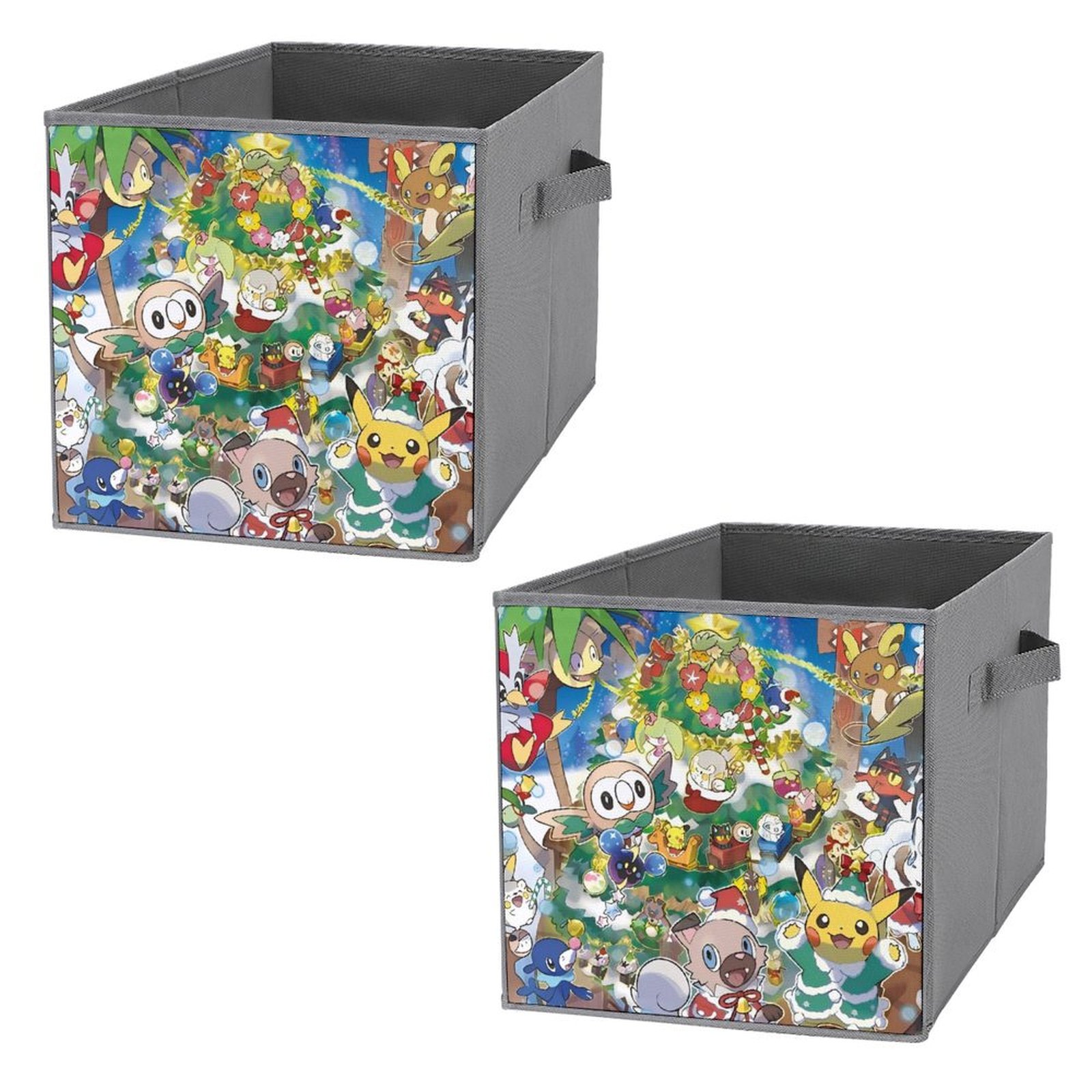 Pokemon Christmas Folding rectangular closet storage bins with handles ...