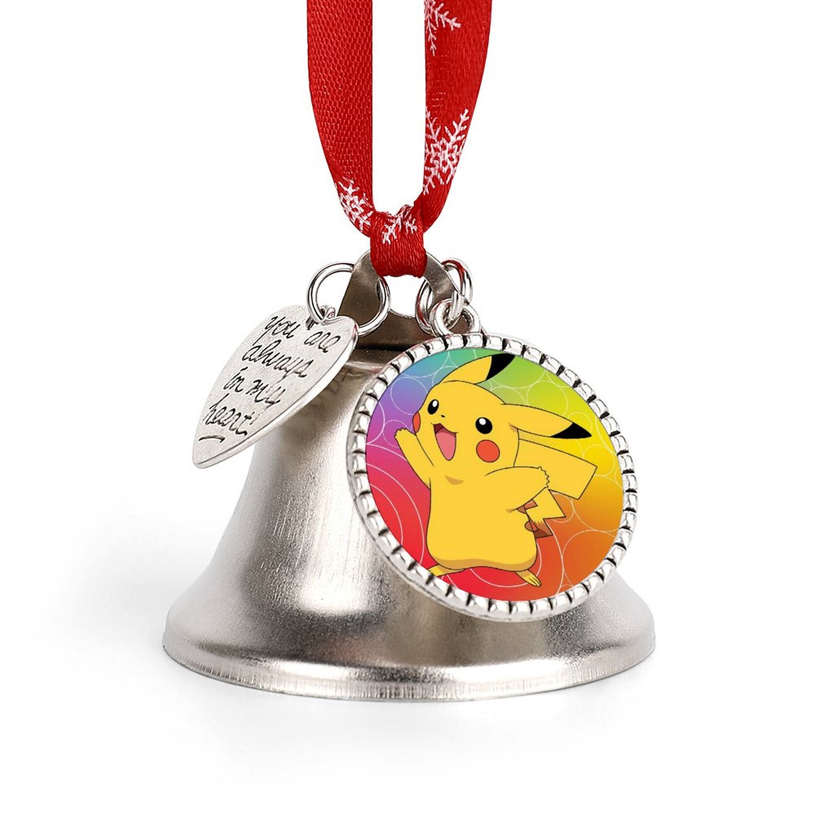 Pokemon Christmas Ornament Bell Pendant Decorative Metal Glass Hanging ...
