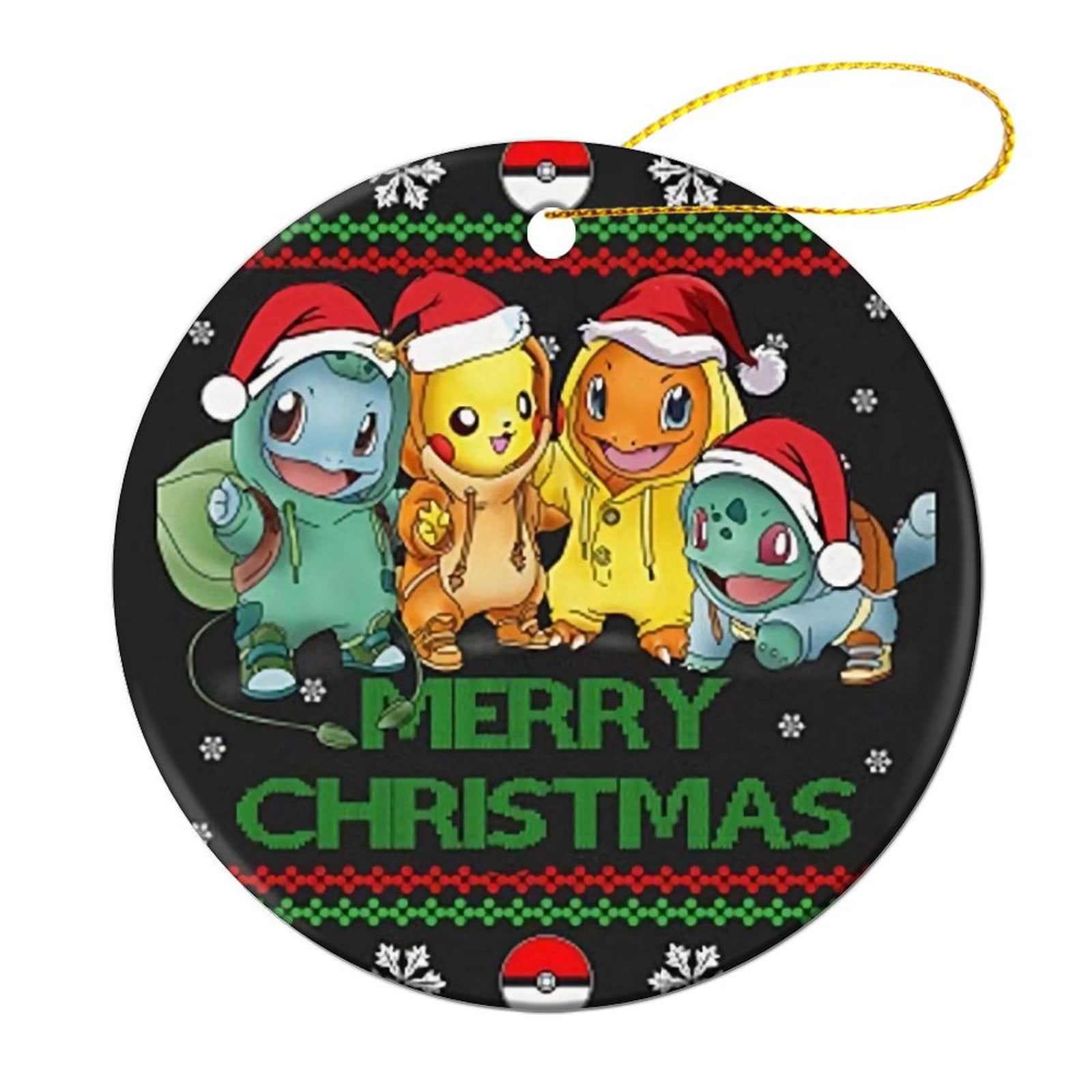 Pokemon Christmas Christmas Tree Ornaments Double-Sided Design For Kids ...