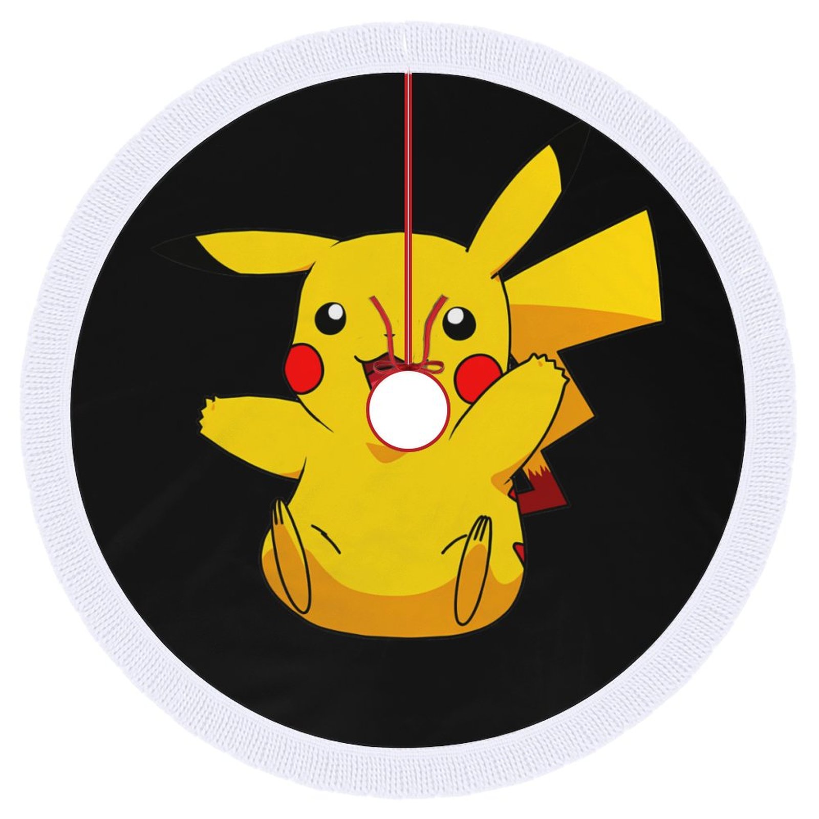 Pokemon Christmas tree skirt Christmas tree mat with fringe ornaments ...