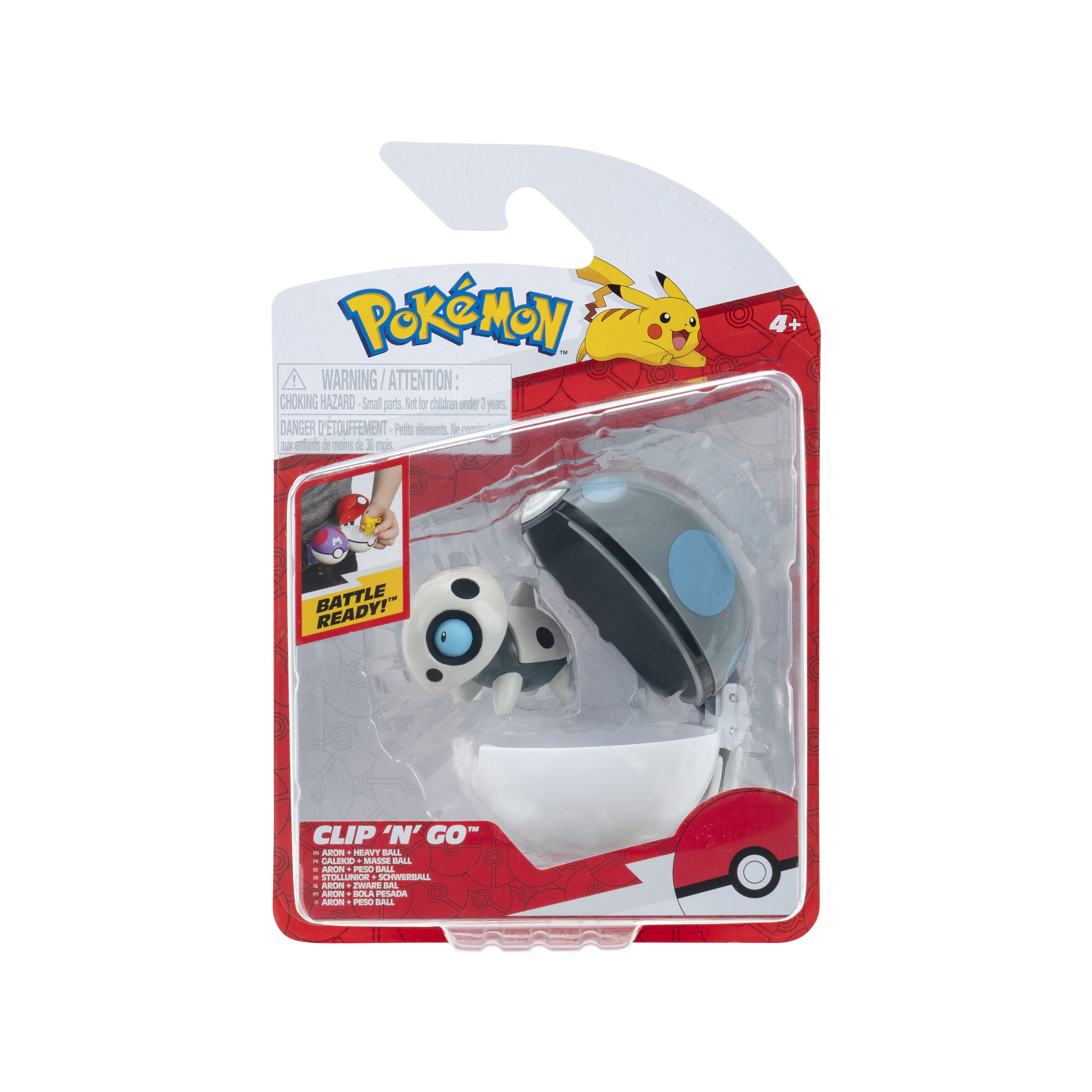 Pokemon Clip ‘N’ Go Aron and Heavy Ball - Includes 2 inch Battle Figure ...
