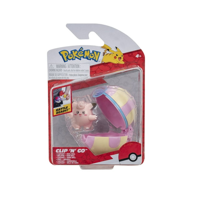 Pokemon Clip 'N' Go Clefairy - Includes 2 inch Battle Figure & Heal ...
