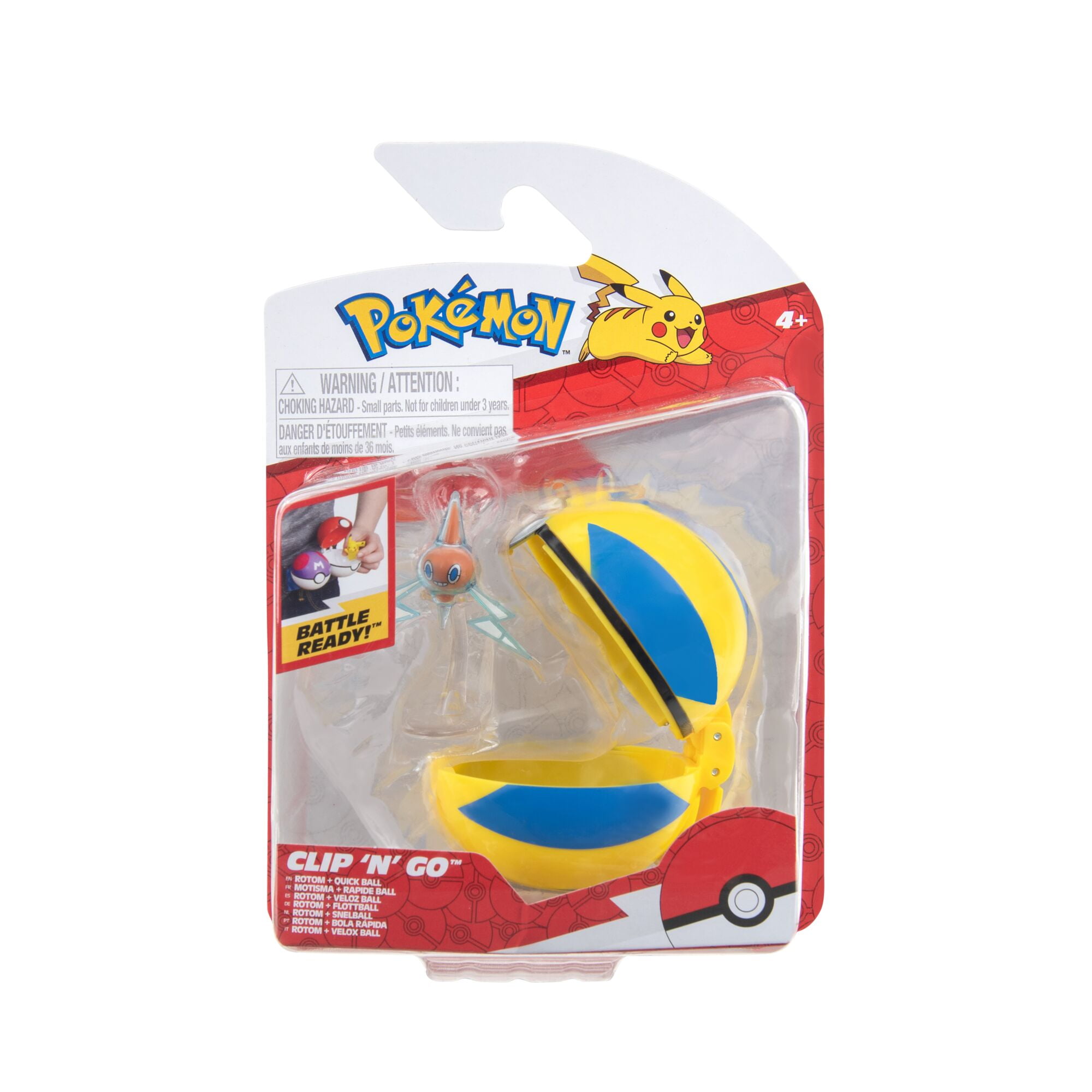 Pokemon Clip ‘N’ Go Rotom and Quick Ball - Includes 2 inch Battle ...