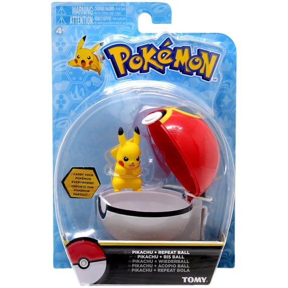 Pokemon Clip 'N' Go Pikachu & Repeat Ball Figure Set (Angry) - Walmart.com