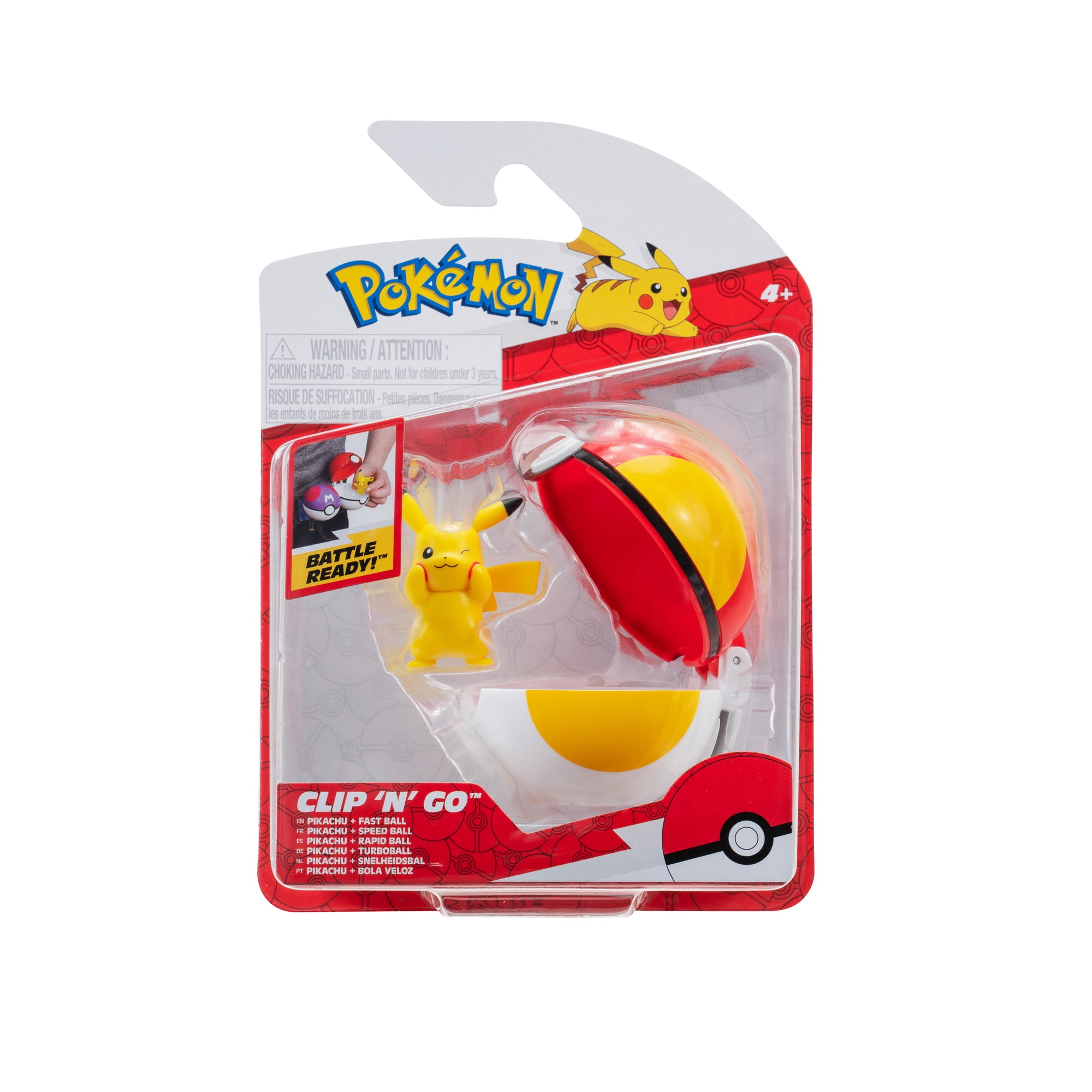 Pokemon Clip N Go Pikachu Fast Ball 2-Inch Battle Figure - Walmart.com