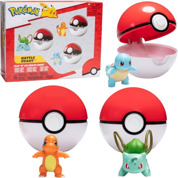 Pokémon, Clip 'N' Go Pokéball & Battle Figure Set, 3 Pack, Ages 4 ...