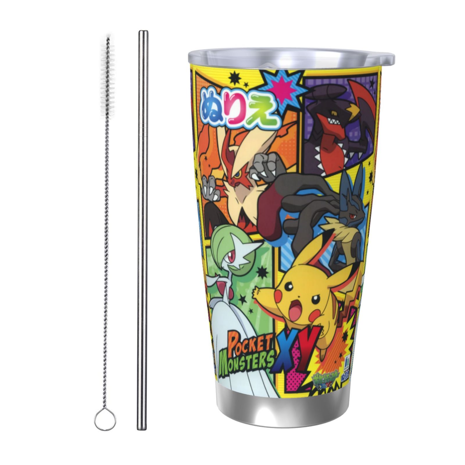Pokemon Coloring Book Tumbler with Lid Stainless Steel Insulated ...
