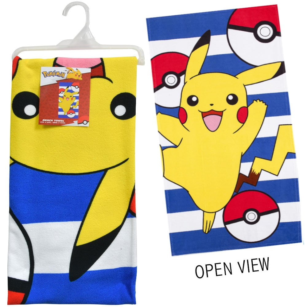 Pokemon Cotton Beach Towels on Hanger with Hangtag, 54x27 inches ...