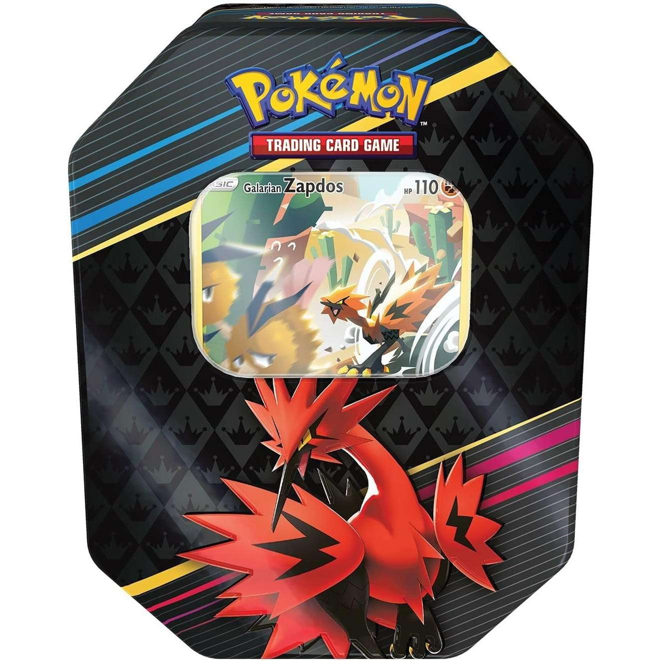 Pokemon Crown Zenith Galarian Zapdos Tin Set (4 Booster Packs & Promo ...