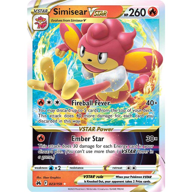 Pokemon Crown Zenith Holo Rare Rare Holo Simisear VSTAR #23 - Walmart.com