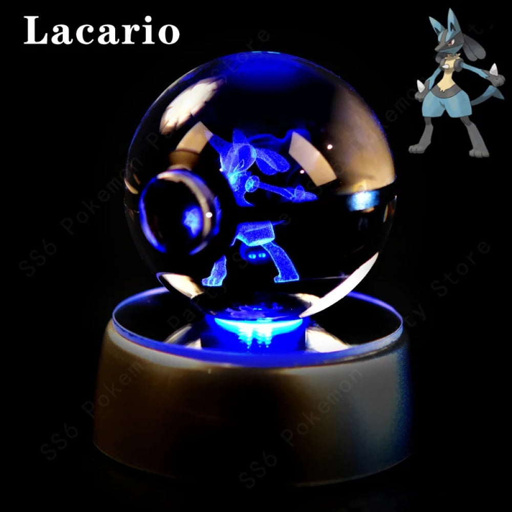 Pokemon Crystal Ball 3D Pikachu Gengar Mew Mewtwo Lamp Base Pokeball ...