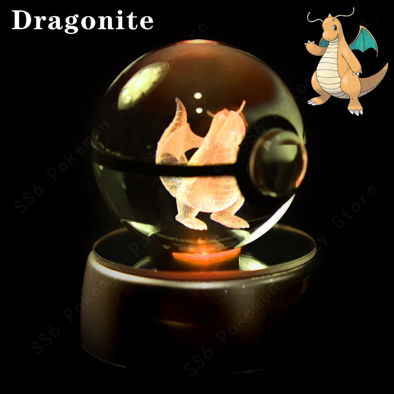 Pokemon Crystal Ball 3D Pikachu Gengar Mew Mewtwo Lamp Base Pokeball ...