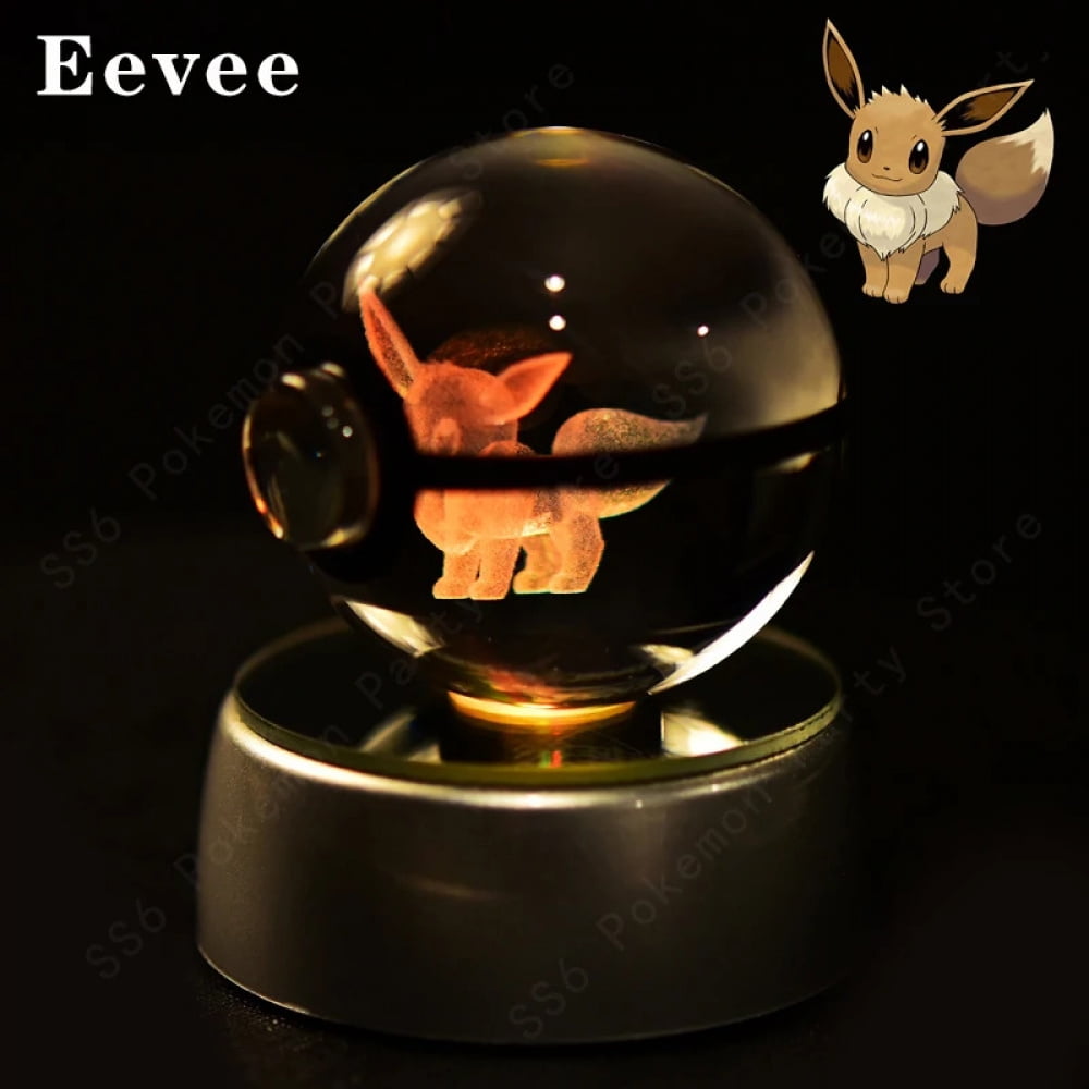 Pokemon Crystal Ball 3D Pikachu Gengar Mew Mewtwo Lamp Base Pokeball ...