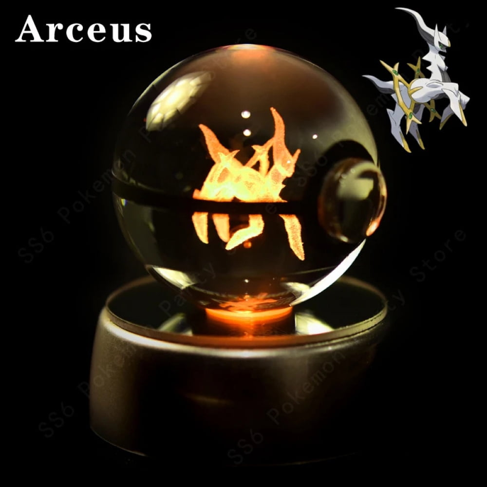 Pokemon Crystal Ball 3D Pikachu Gengar Mew Mewtwo Lamp Base Pokeball ...