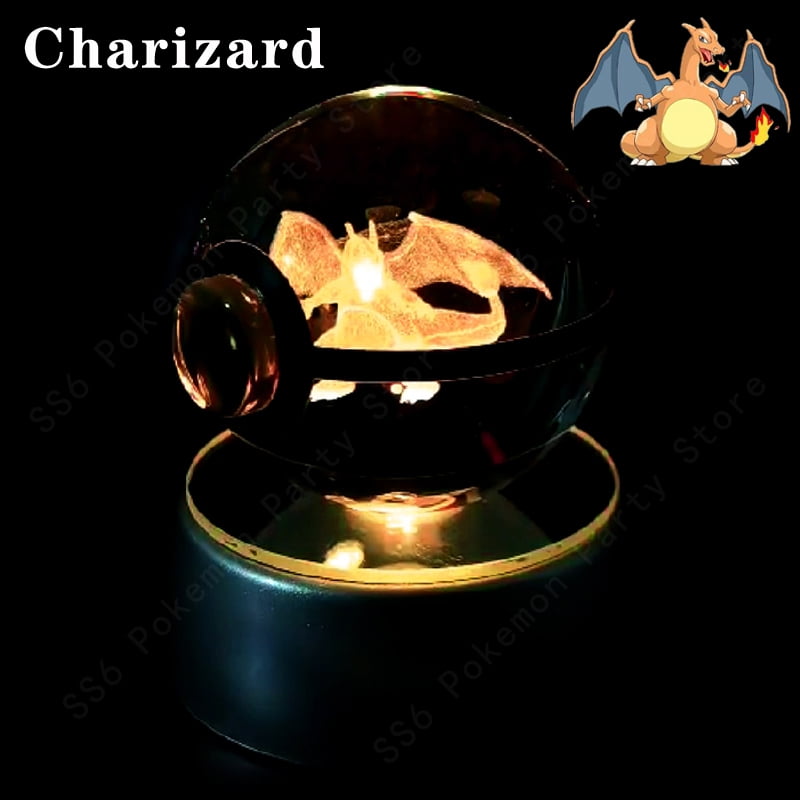 Pokemon Crystal Ball 3D Pikachu Gengar Mew Mewtwo Lamp Base Pokeball ...