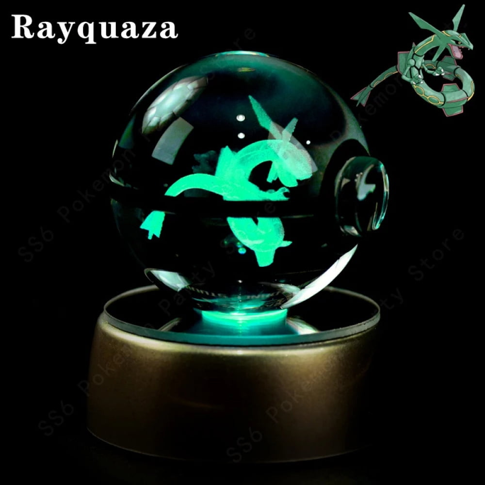 Pokemon Crystal Ball 3D Pikachu Gengar Mew Mewtwo Lamp Base Pokeball ...