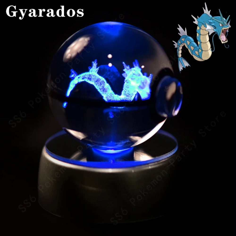 Pokemon Crystal Ball 3D Pikachu Gengar Mew Mewtwo Lamp Base Pokeball ...