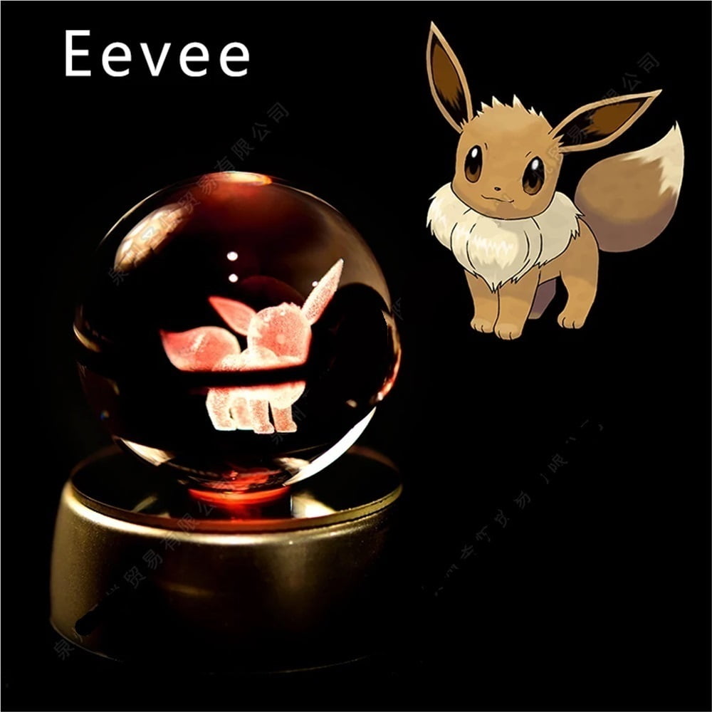 Pokemon Crystal Ball 3D Pikachu Gengar Mewtwo Night Light Lamp Pokeball ...