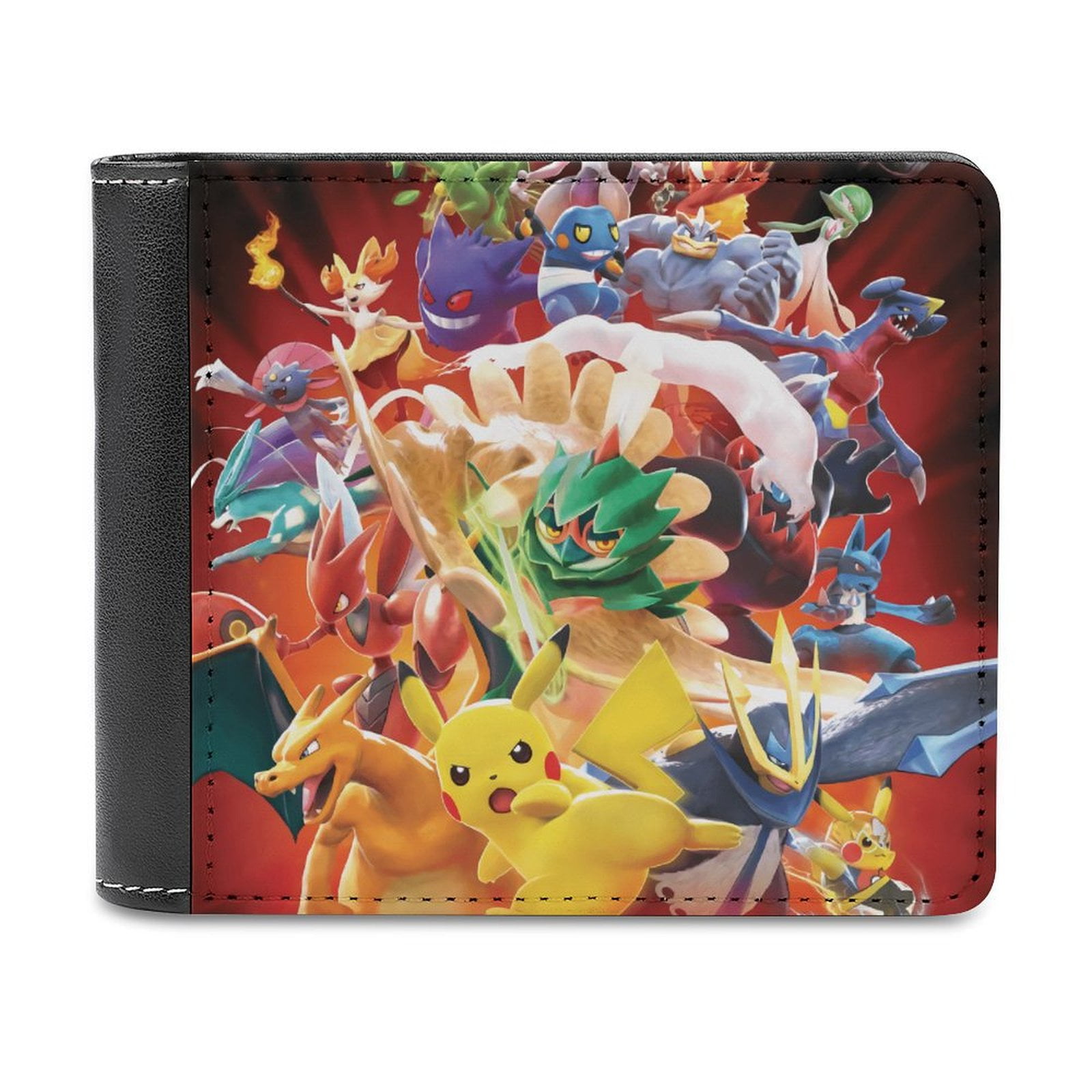 Pokemon Cute Men's Wallet Women's Cartoon Leather Bifold Wallet Credit ...