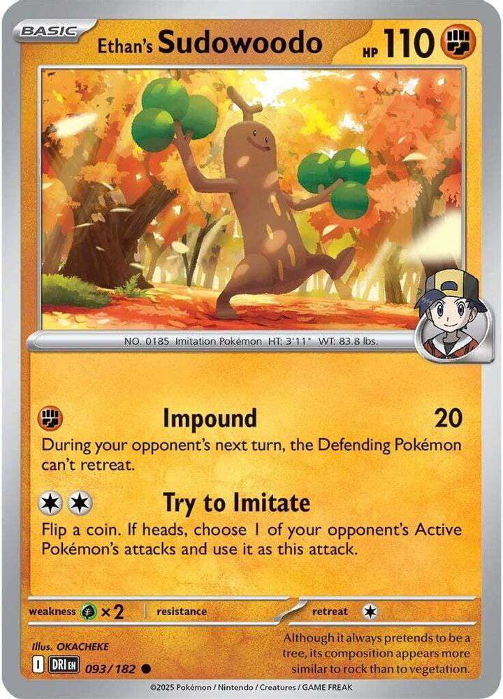 Pokemon Destined Rivals Common Ethan's Sudowoodo #93 - Walmart.com